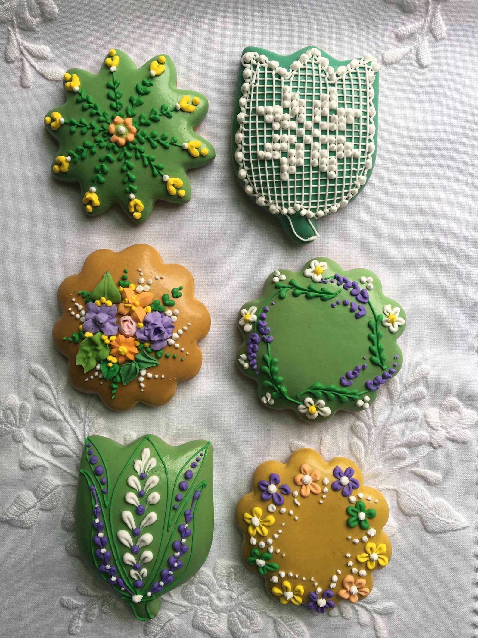 SWEET FLOWERS Icing Decorated Hungarian Gingerbread Cookies (6 Pieces ...