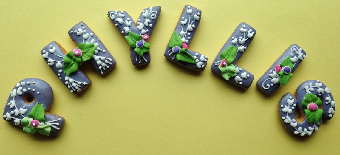 Personalized Alphabet Handmade Decorated Cookie Collection | Etsy