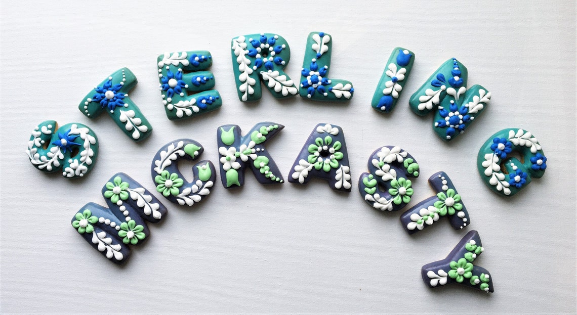 Personalized Alphabet Handmade Decorated Cookie Collection - Etsy