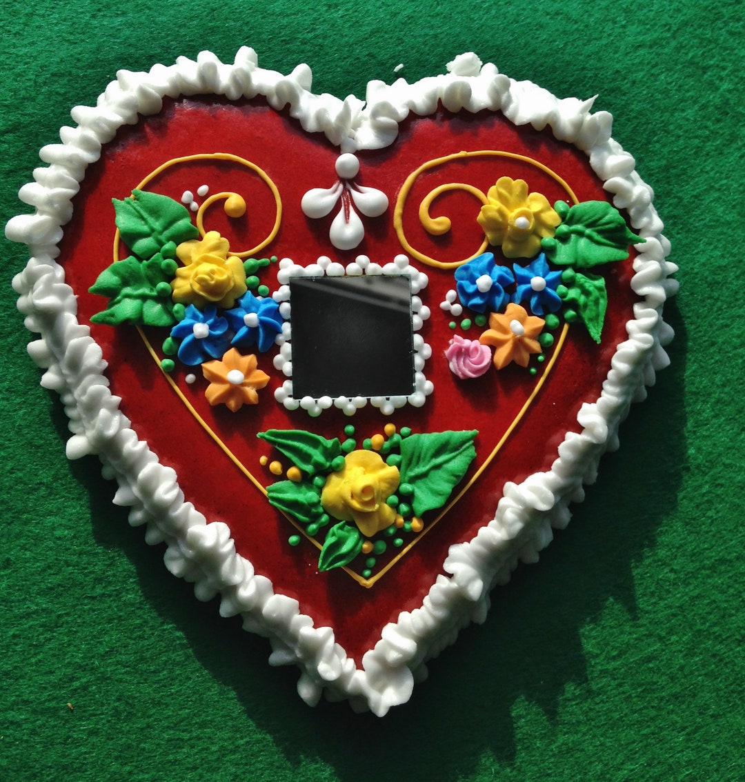 Traditional Hungarian Red Gingerbread Mirrored- Heart - Etsy