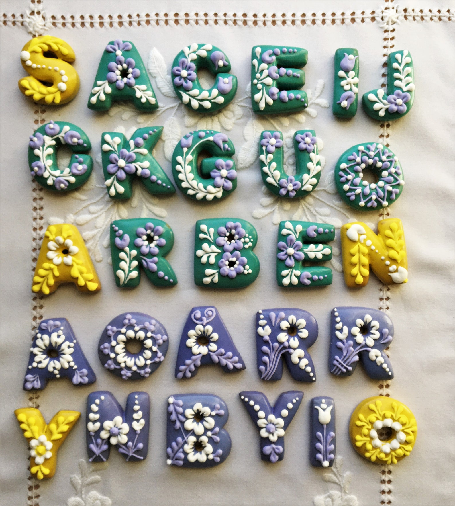 Personalized Alphabet Handmade Decorated Cookie Collection - Etsy