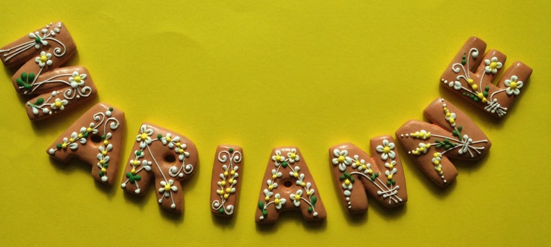 Personalized Alphabet Handmade Decorated Cookie Collection | Etsy