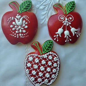 Icing Decorated Gingerbread Teacher Appreciation Apple Cookies - Etsy