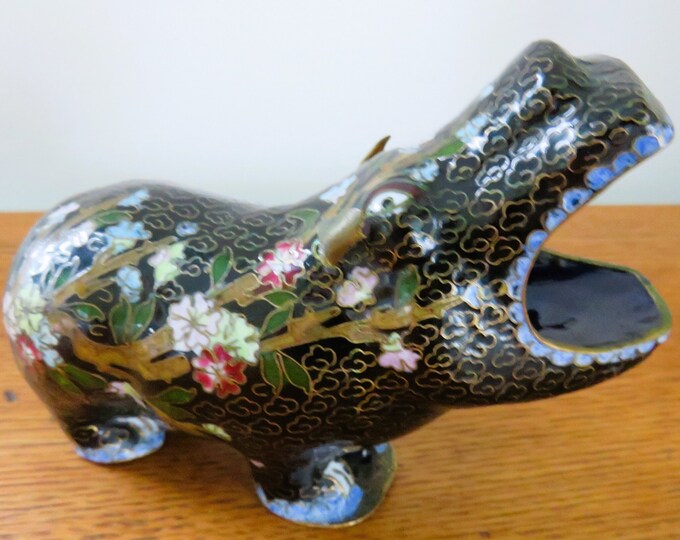Chinese Cloisonne HIPPO Figure - Etsy