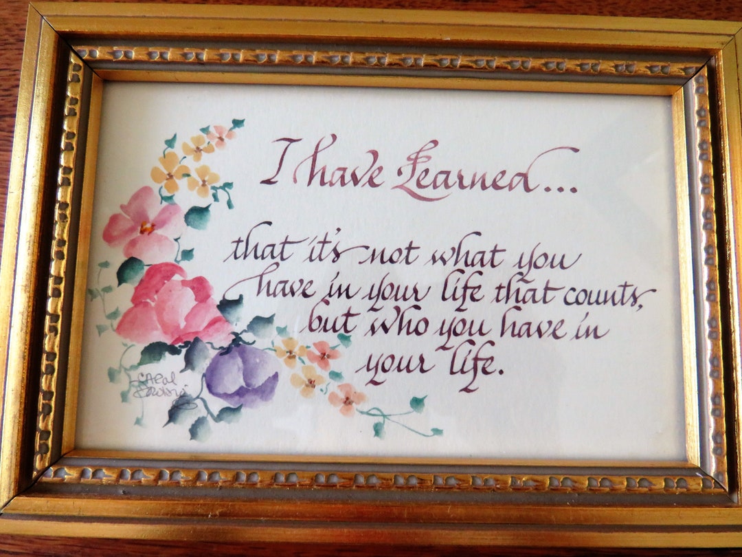 Custom Framed Calligraphy Watercolor Art: Friendship Quote (5x7) - Etsy