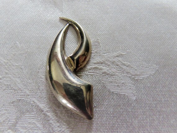 Sterling Curved Mid Century Modern Brooch Pin Minimalist - Etsy
