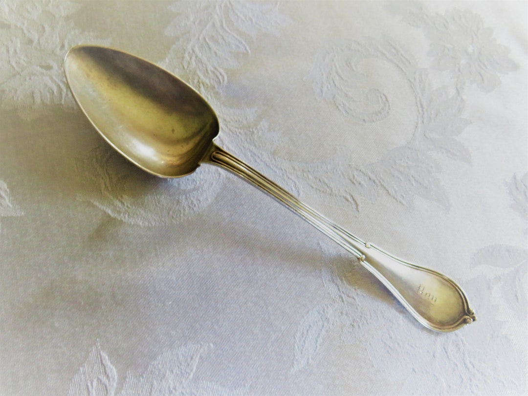 1800s Sterling Serving Spoon Monogrammed RAY, Patent 1861, Maker's ...