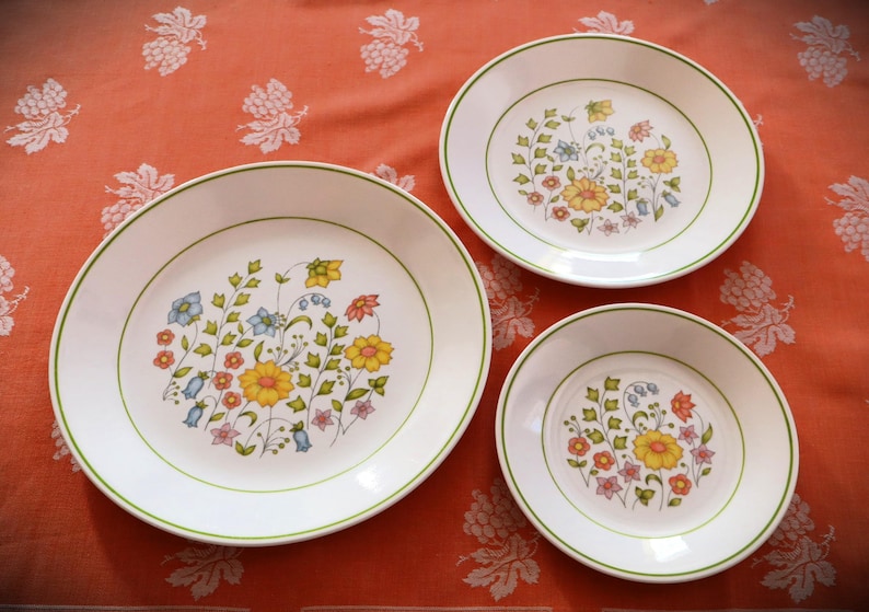 86 Piece Corelle MEADOW Pattern Dinnerware Set: 16 Dinner Plates, 7 ...