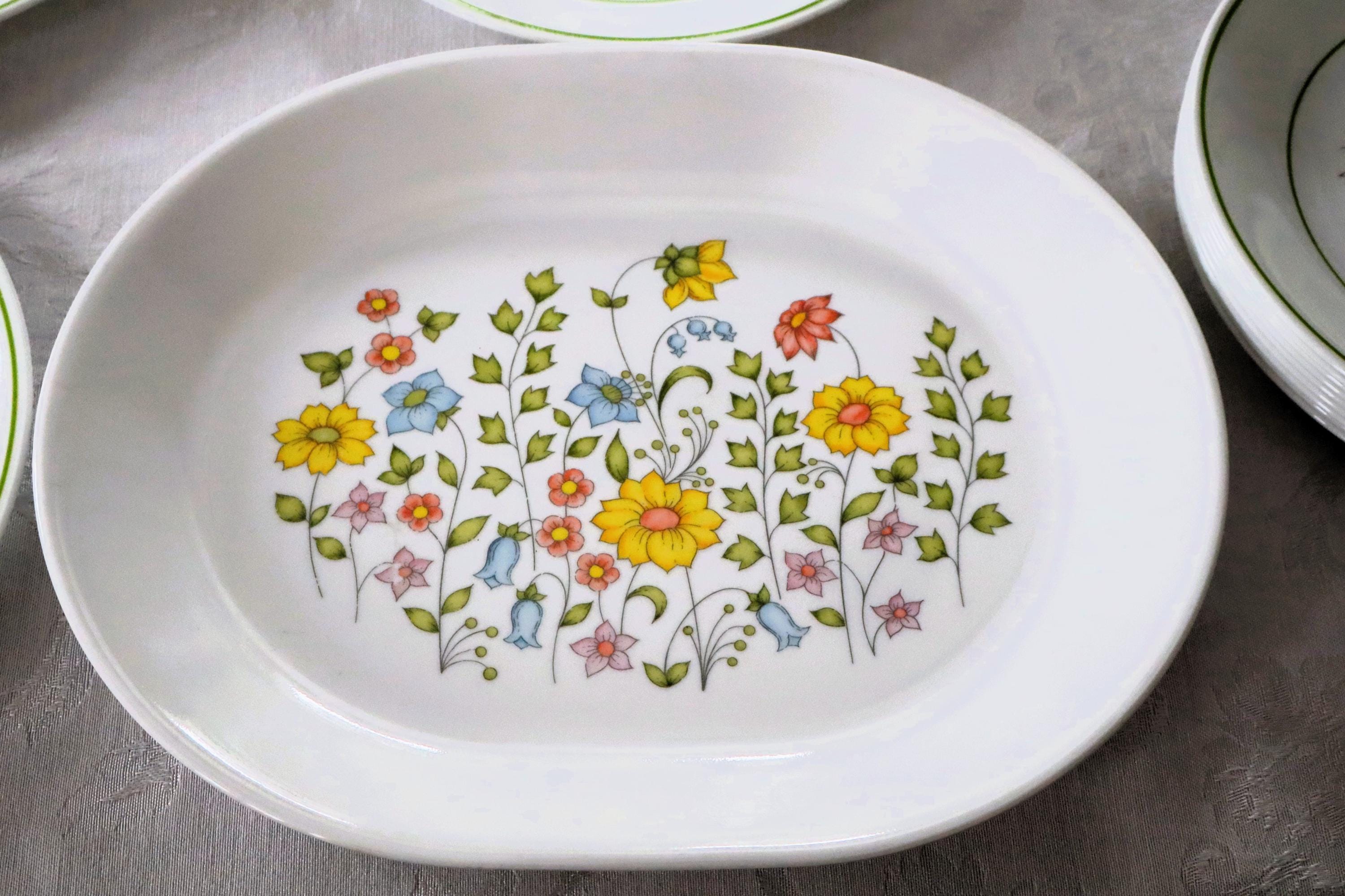 86 Piece Corelle MEADOW Pattern Dinnerware Set: 16 Dinner Plates, 7 ...