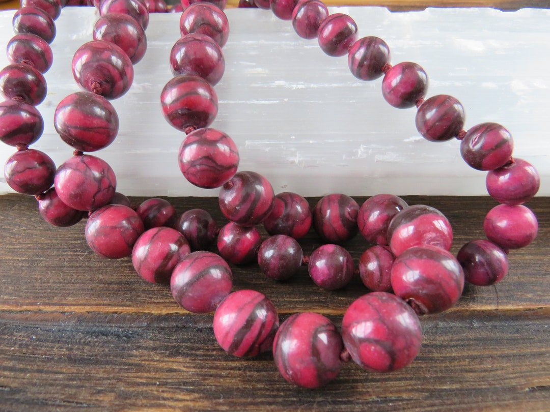 JASPER, 1 or 2 Red Dark Gray Jasper Hand Knotted Bead Necklaces - Etsy