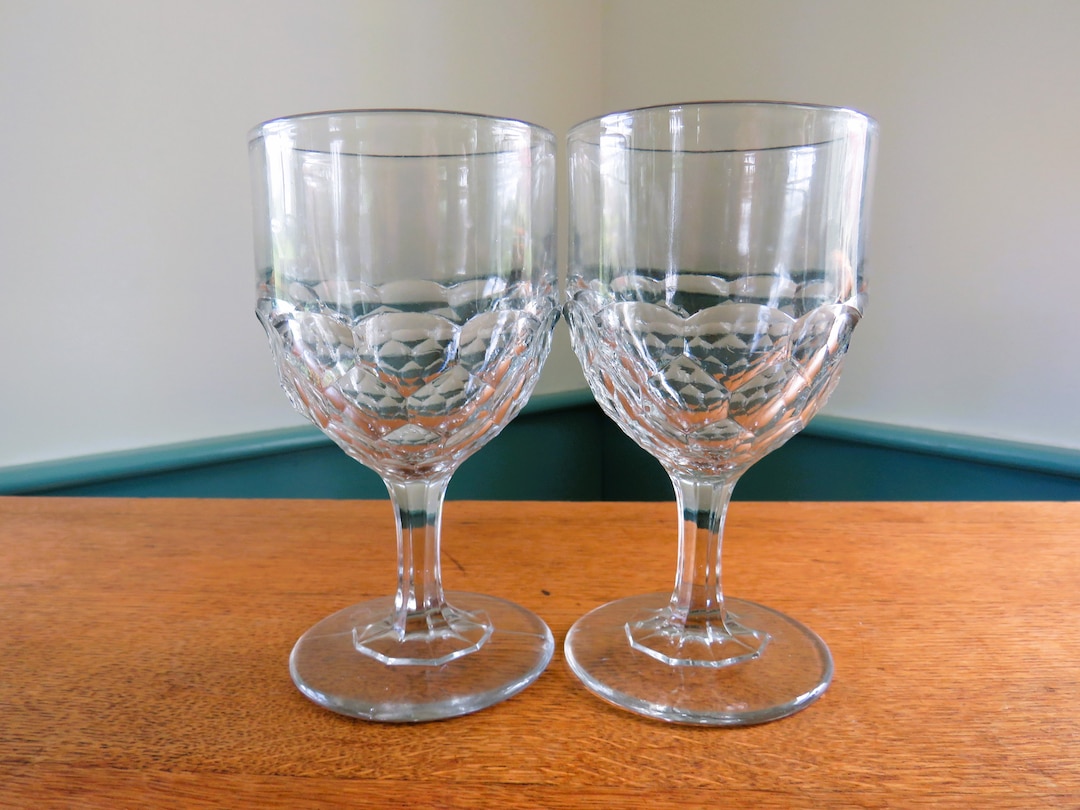 2 EAPG 10 Ounce Honeycomb Goblets, Early American Pressed Glass, 6" - Etsy