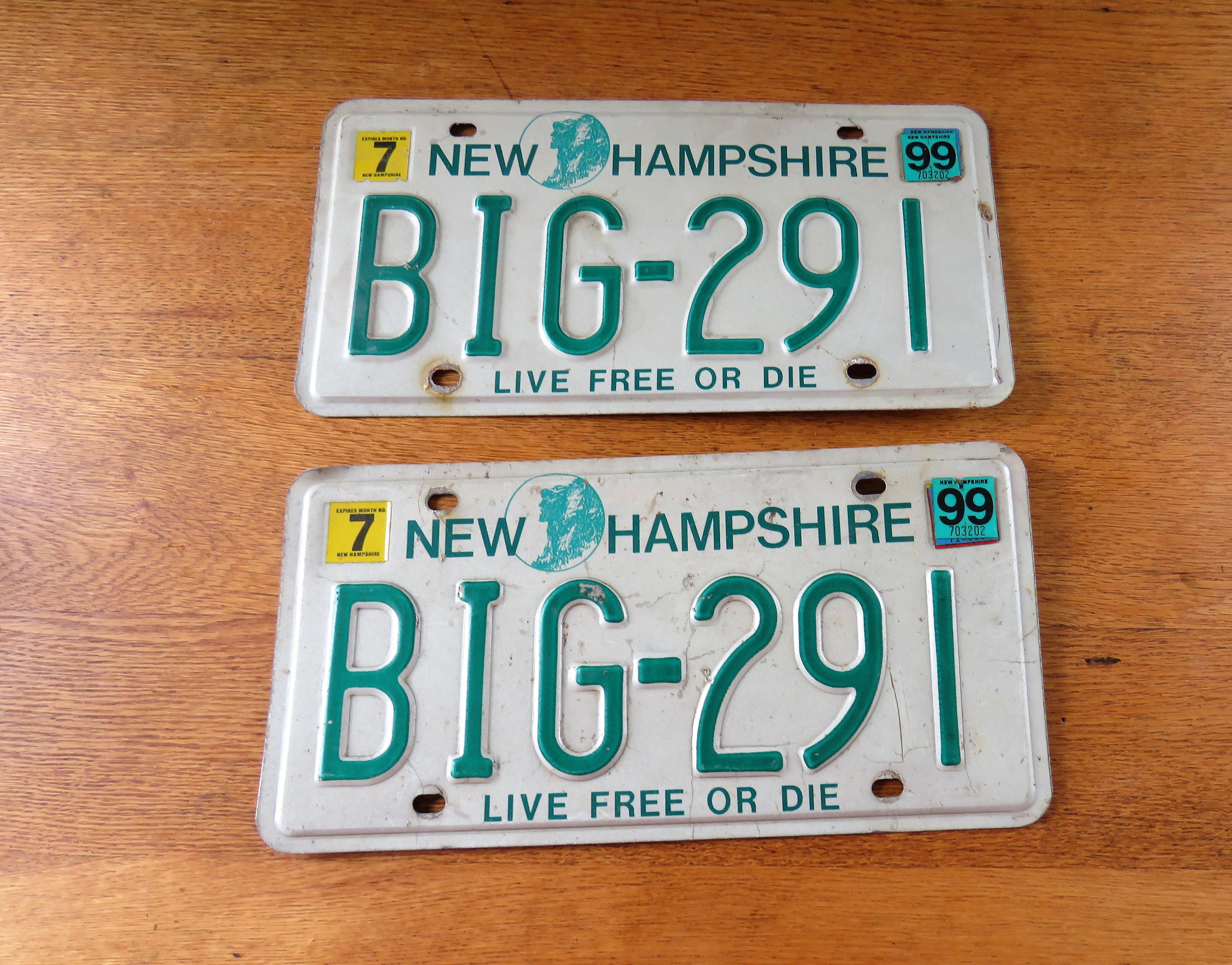 SET of 2 Matching New Hampshire 1990s License Plates Fun | Etsy