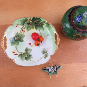 Limoges Old Abbey Hand Painted Gilded Tab Handle Bowl - Bittersweet ...