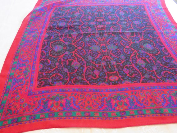 Red Blue Green Gold, Looks like Purple 29 " Square So… - Gem