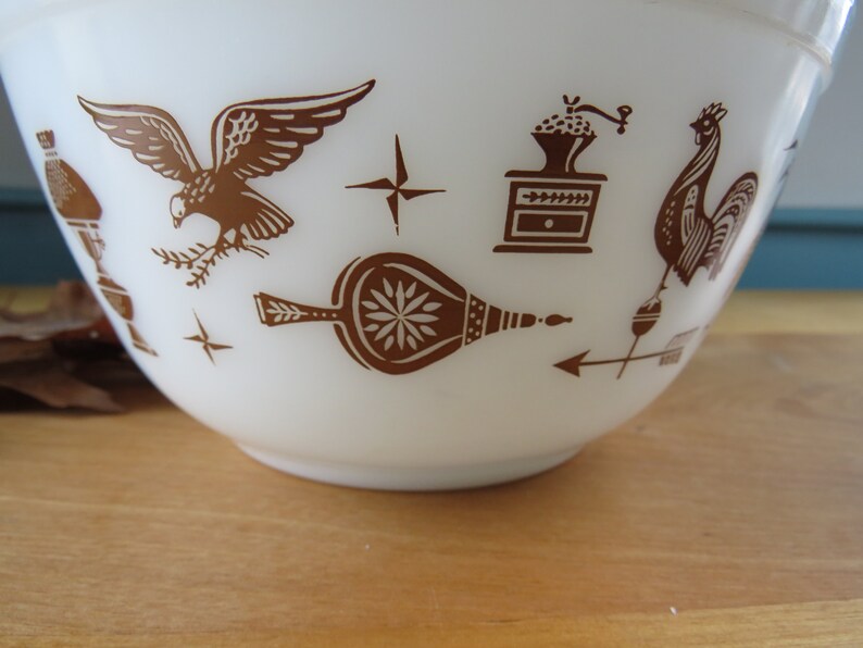 Pyrex 402 Early American Pattern Brown on White 1 1/2 Quart - Etsy