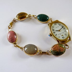 14K Gold LUCIEN PICARD Scarab Watch - Etsy