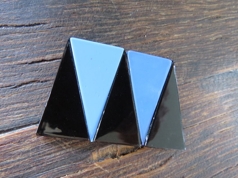 Bill Schiffer BLUE BLACK Triangles Acrylic Resin Brooch/ Pin, TRIANGLES ...