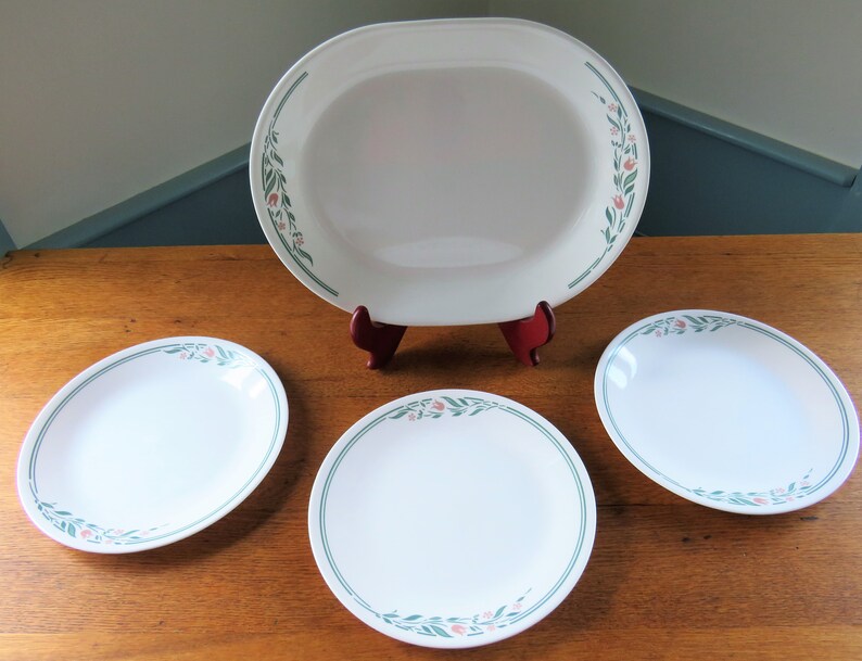 SET of 38 Pieces Corelle ROSEMARIE Dishes pink Tulips 15 - Etsy