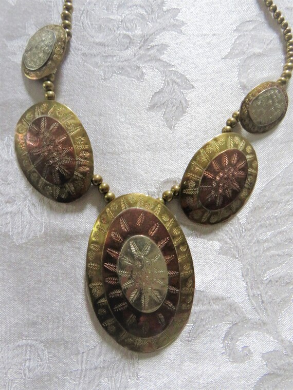 Large Etched Medallions Mixed Metal Brass, Copper Sil… - Gem