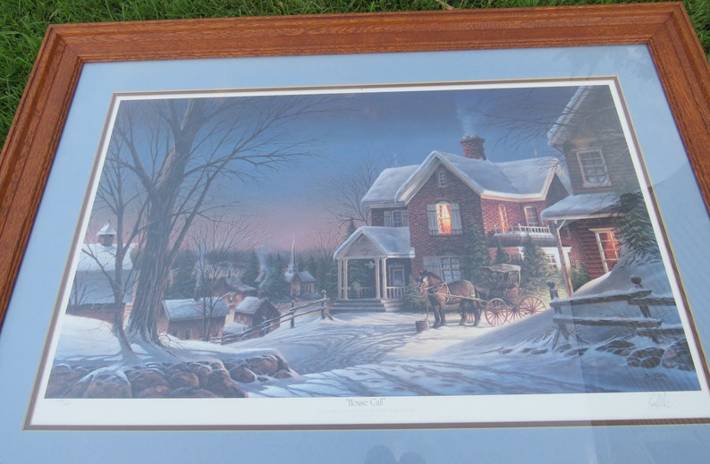 Terry Redlin Signed Limited Edition Print: "house Call" Framed Winter ...