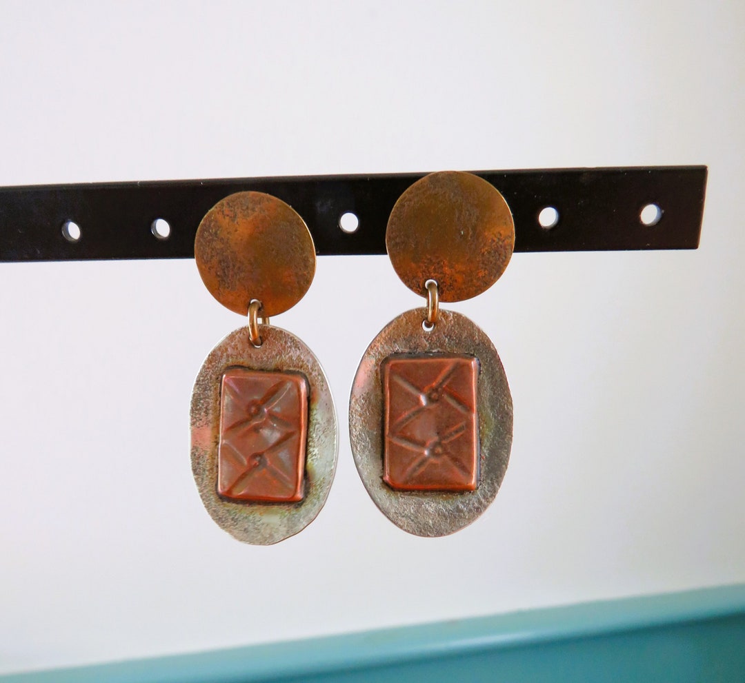 Marjorie Baer SF Mixed Metal Layered Stud Dangle Earrings, Copper ...