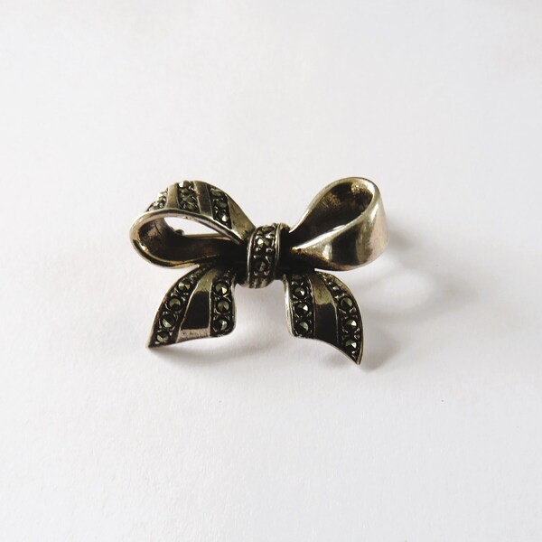 Marcasite Bow Brooch - Etsy