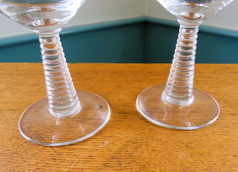 SET of 3 MCM Champagne Coupes Horizontal Ribbed Stems Light - Etsy