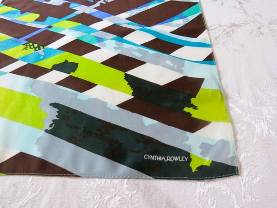 Oblong Cynthia ROWLEY Bright Silk Twill Scarf Mod Geometric - Etsy