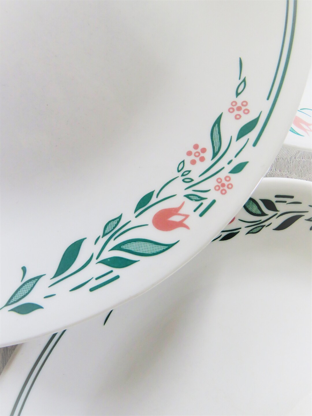 SET of 38 Pieces, Corelle ROSEMARIE Dishes pink Tulips, 15 Dinner ...