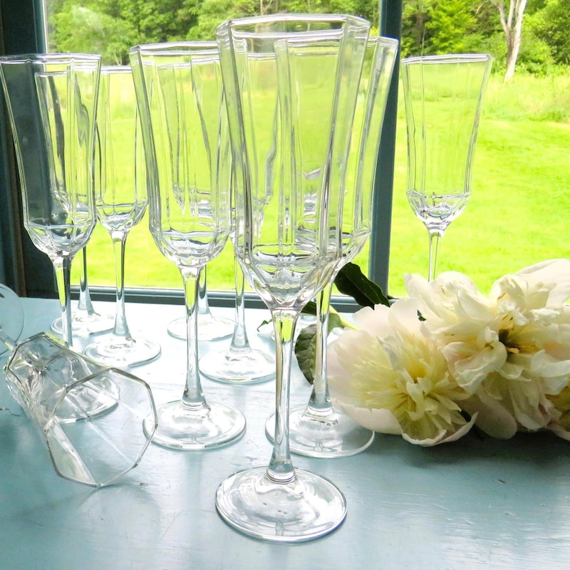 Octime Champagne Flutes - Etsy