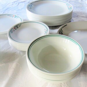 SET of 38 Pieces, Corelle ROSEMARIE Dishes pink Tulips, 15 Dinner ...