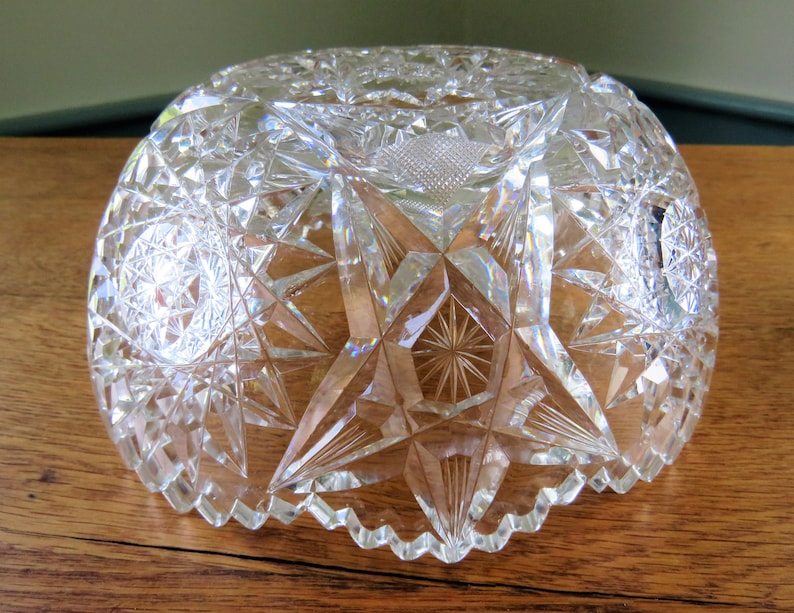 Brilliant Cut Crystal Bowl: Hobstar & Five-pointed Star Design - Etsy
