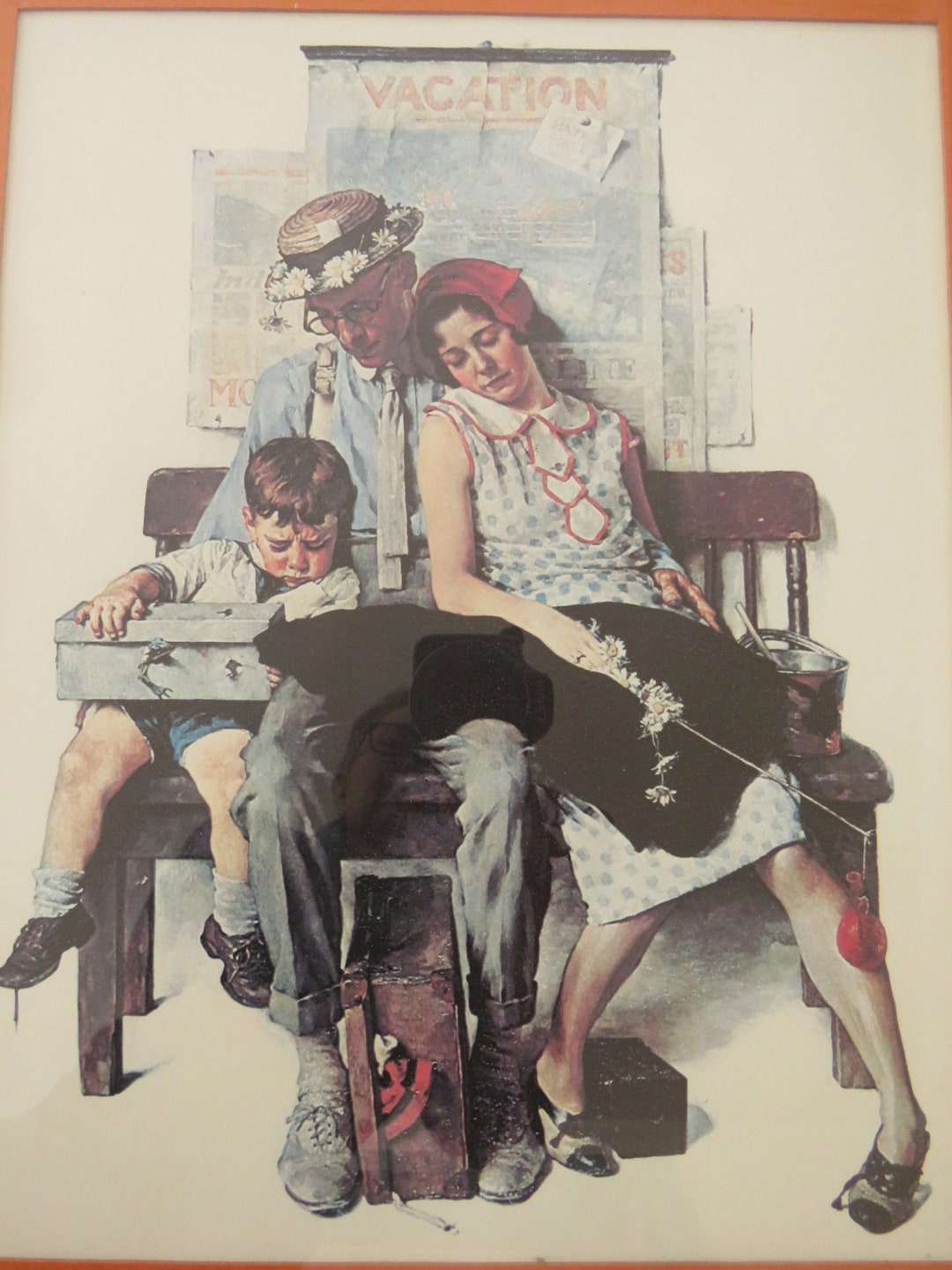 Norman Rockwell HOME FROM VACATION Rustic Framed Print, 22 3/8" X 18 3/ ...