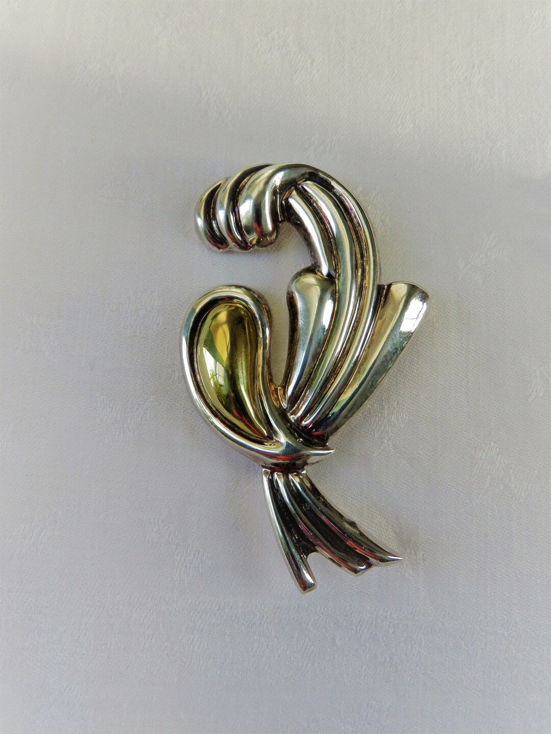 Broche moderne en laiton sterling 3 x 1 3/4 - Etsy France