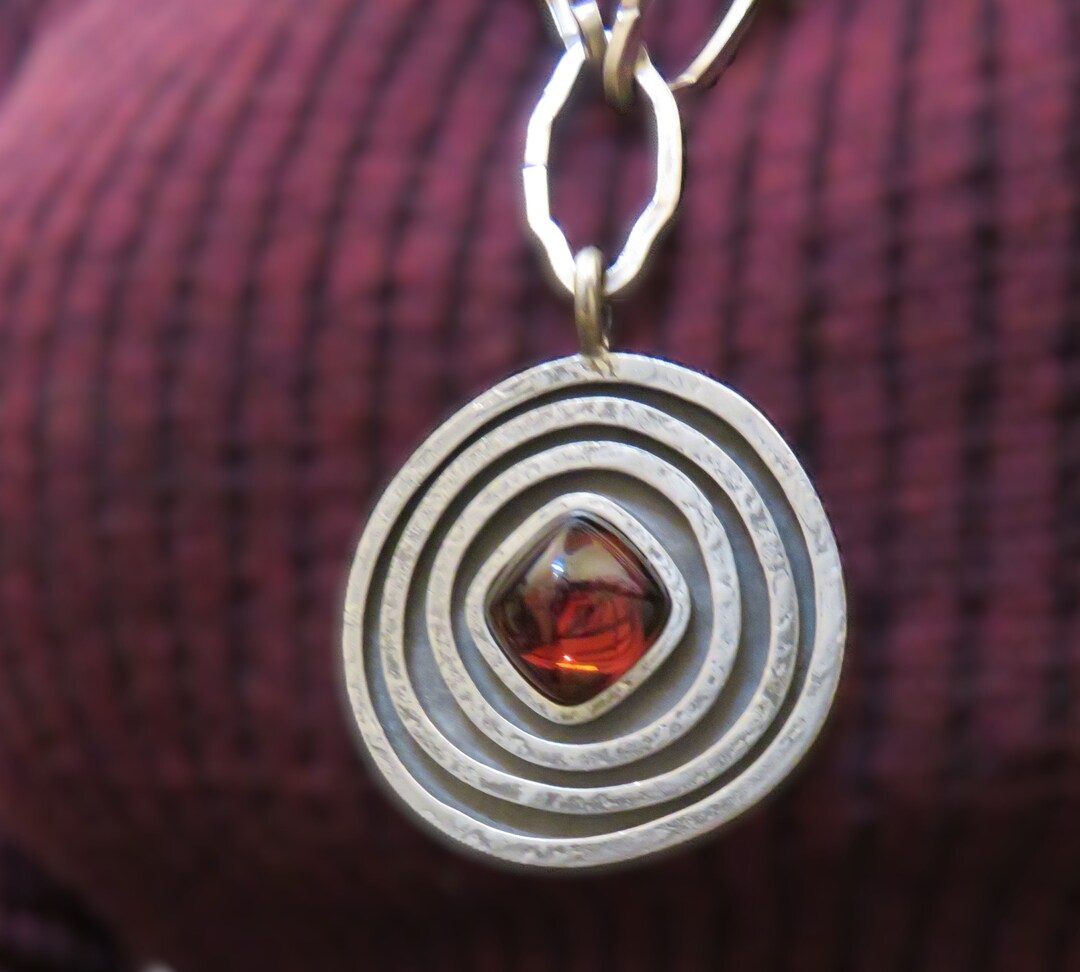 JORGEN JENSEN PEWTER Pendant Necklace, Handmade, Chunky Chain, Circa ...