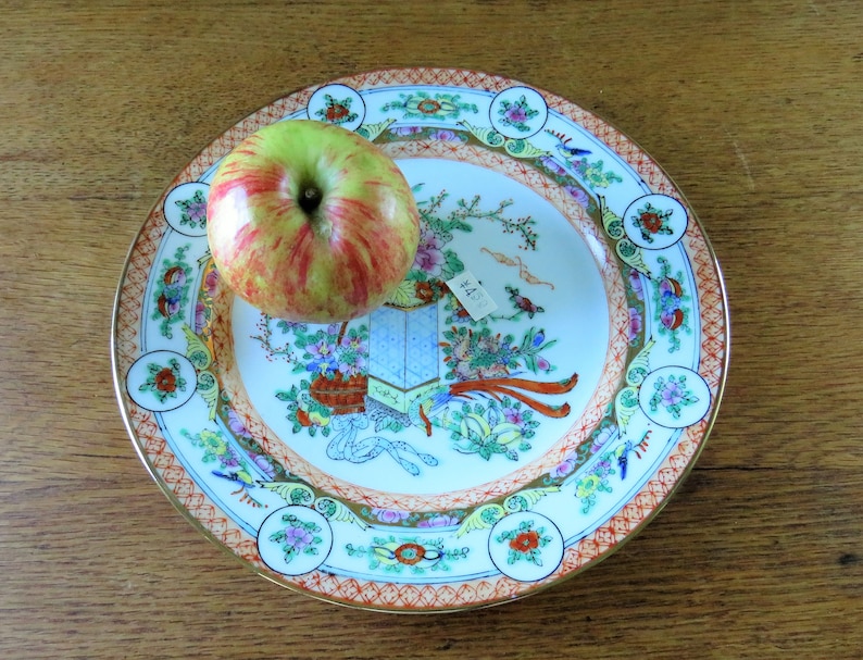 8 Hand Painted Decorated Chinese Plate Gold Trim - Etsy
