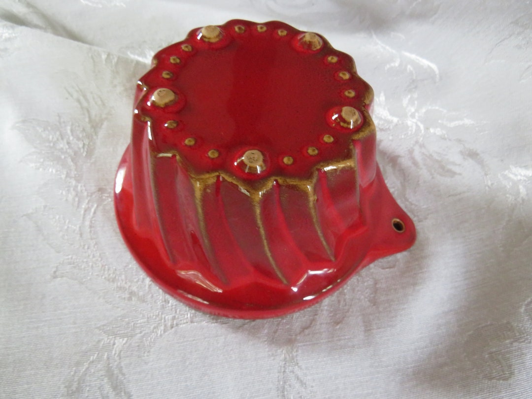 RED Jello Mold Bright Kitchen Decor Glossy Beautiful Glaze - Etsy