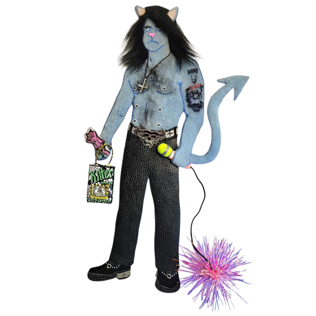 CATZIG Goth Cat Glenn Danzig Mixed Media Artwork - Etsy