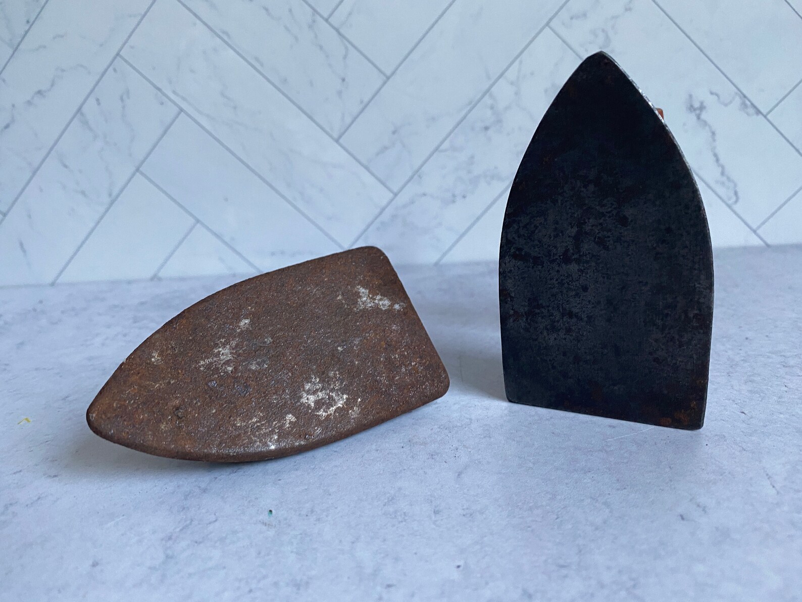Antique Child's Toy Irons-doll Size Miniatures-set of 2-rustic ...