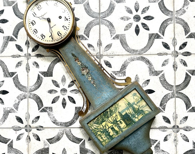 Antique Vintage Ingraham Eight Day Banjo Style Wall Clock-wind-up W ...