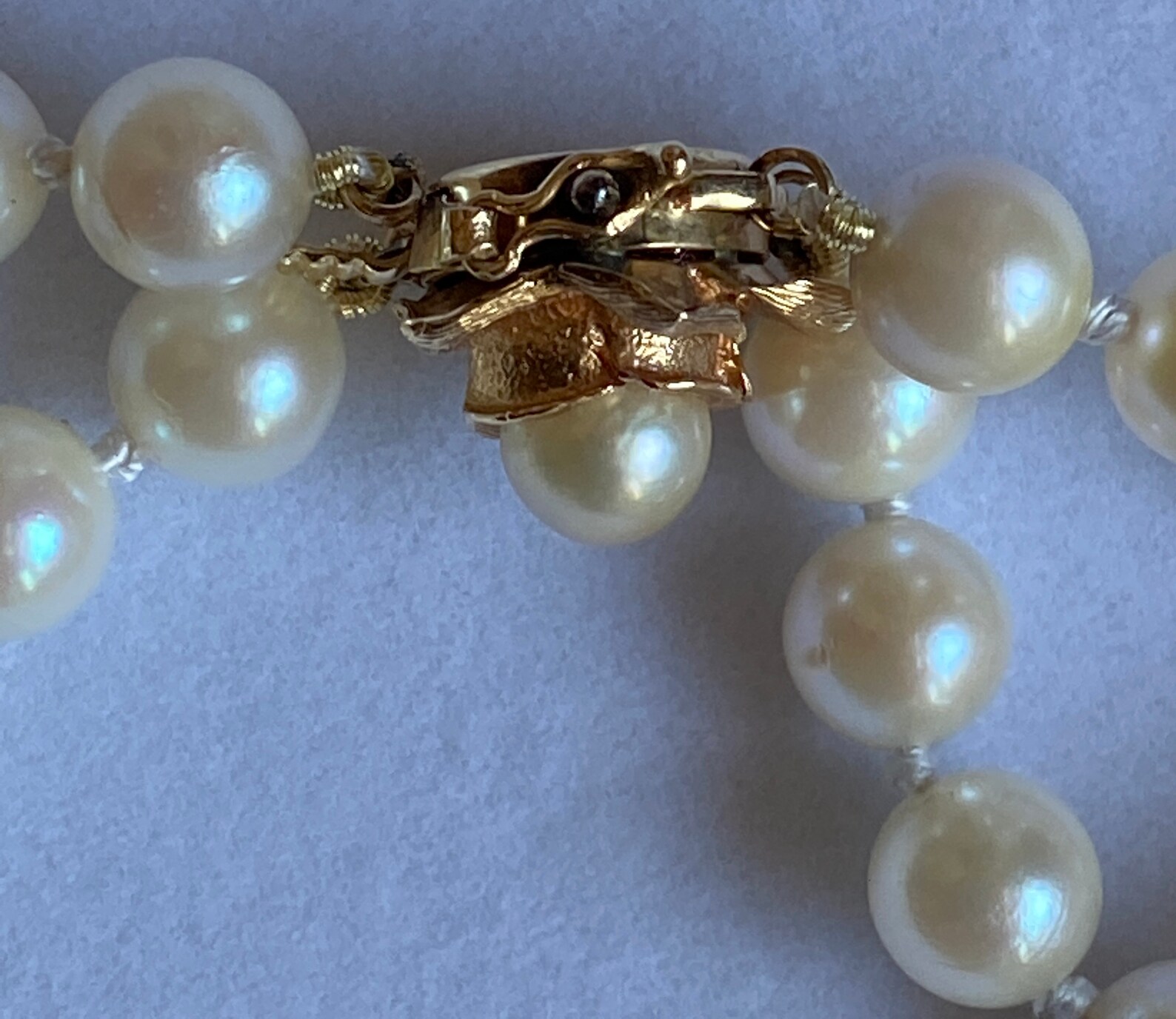 Vintage 1950s Era Double Strand Natural Pearls With 14K Yellow | Etsy