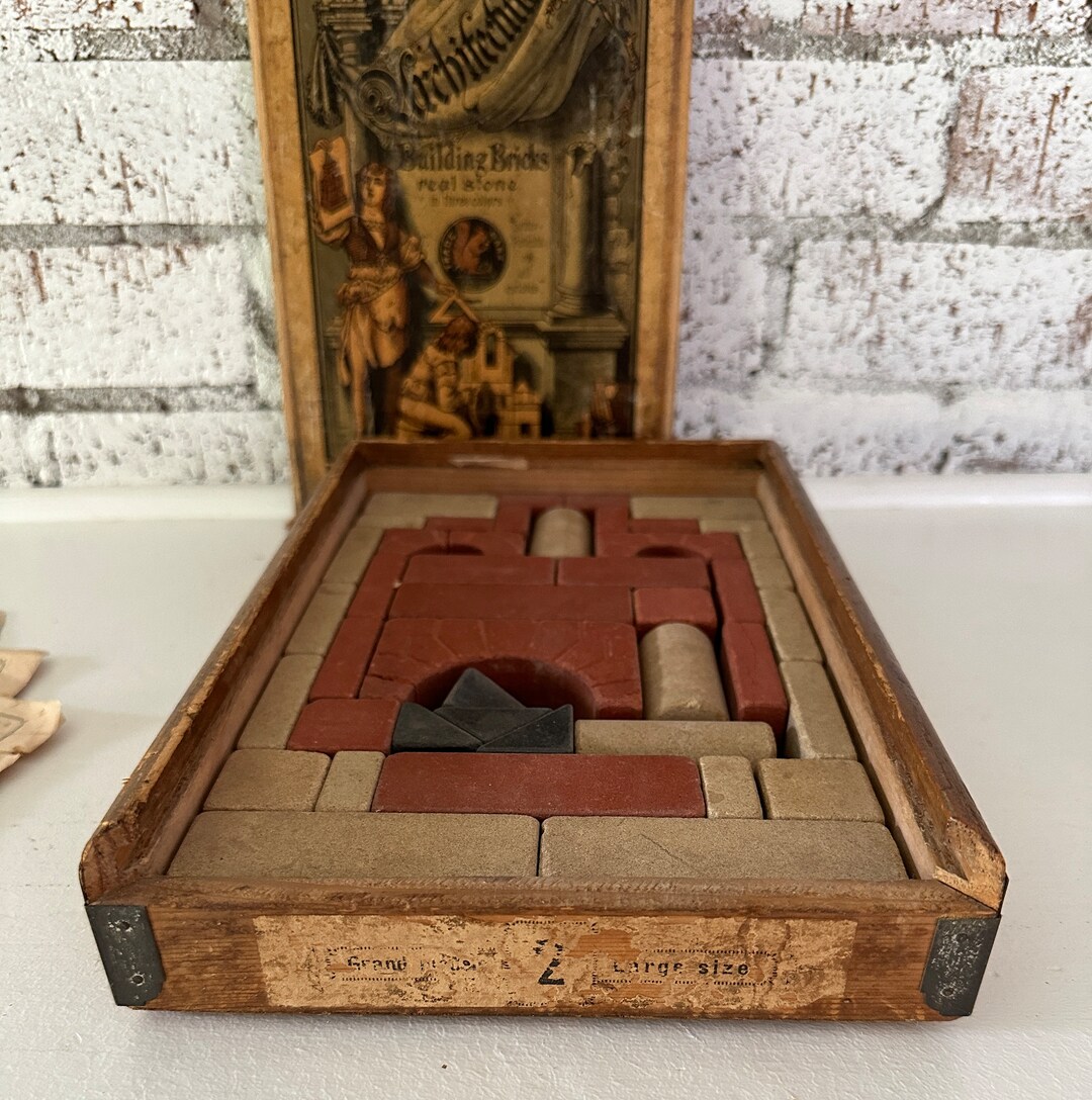 Antique Victorian Stone Building Blocks-architecture Bricks Playset No ...