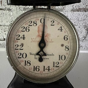 Vintage Nursery Baby Scale, Art Deco Style Black Metal Scale, Shabby ...