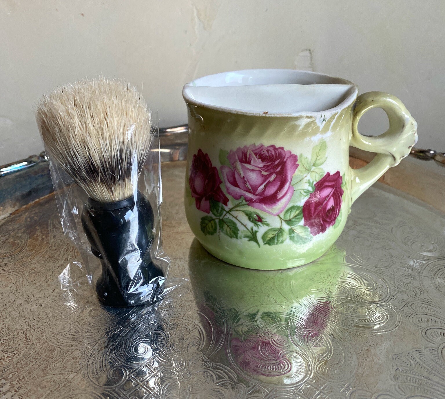 Antique Victorian Shaving Mug with New Brush-Handpainted | Etsy