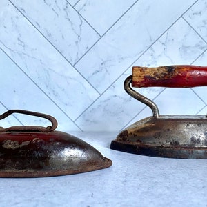 Antique Child's Toy Irons-doll Size Miniatures-set of 2-rustic ...