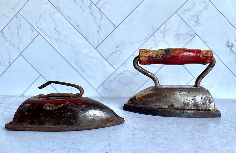 Antique Child's Toy Irons-doll Size Miniatures-set of 2-rustic ...