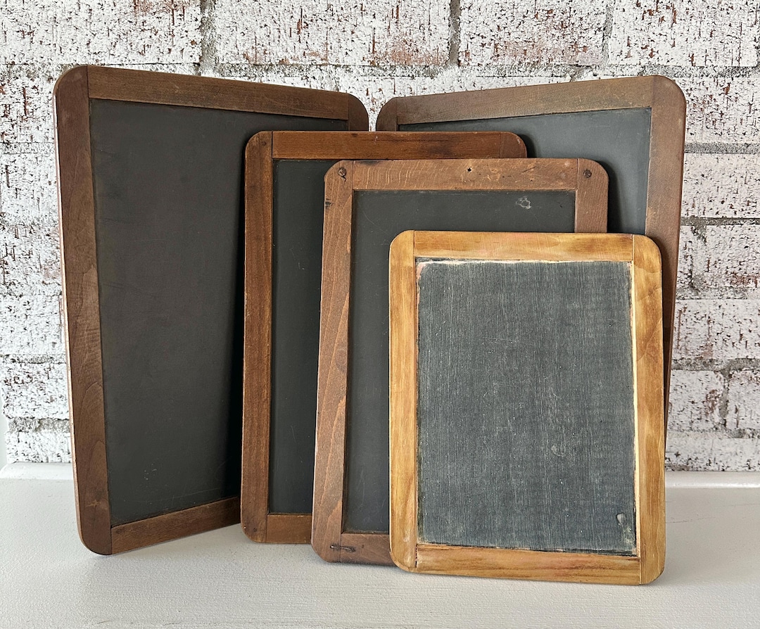 Antique Children's Chalk Boards, Wood Framed Slate 2 Sided Schoolhouse ...