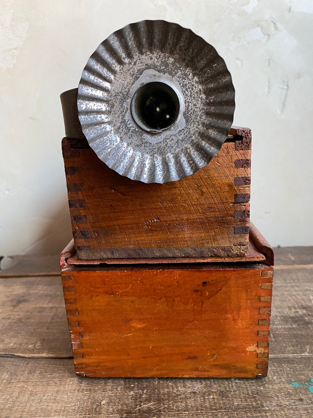 Primitive Antique Wood Candle Boxes W/antique Taper Candle Mold-set of ...