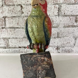 Vintage Chalkware Bird Figurines, Parrot, Owl, Sculptures, Carnival ...