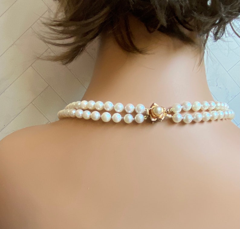 Vintage 1950s Era Double Strand Natural Pearls With 14K Yellow | Etsy